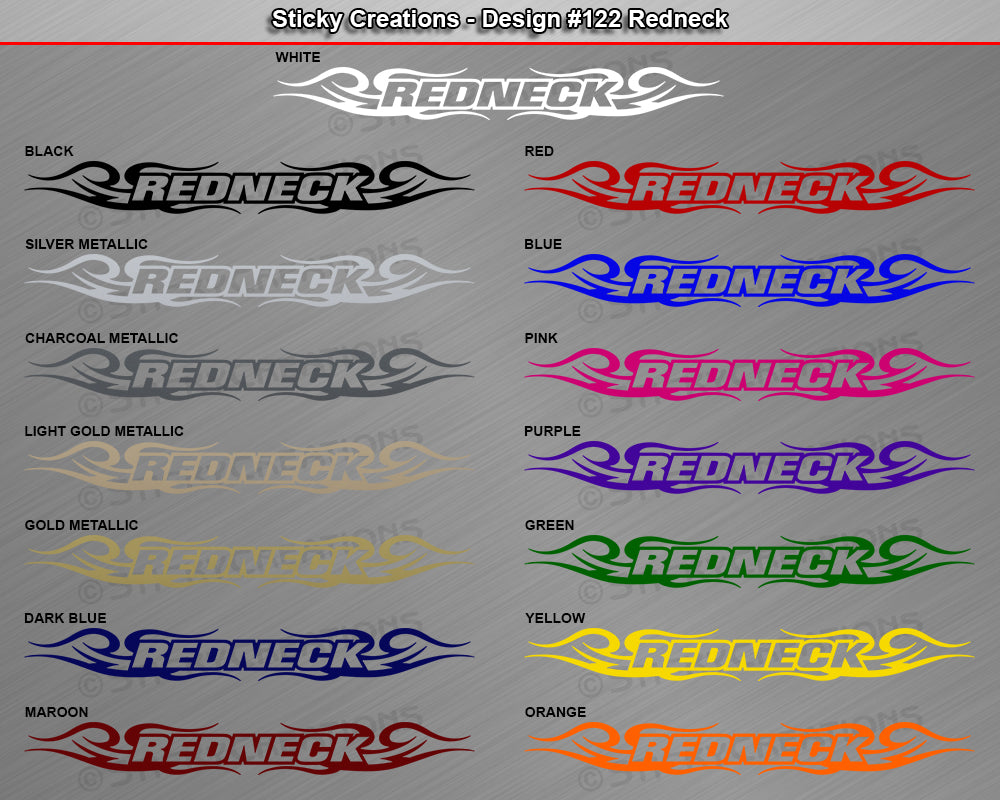 Design #122 Redneck - Windshield Window Tribal Swirl Vinyl Sticker ...